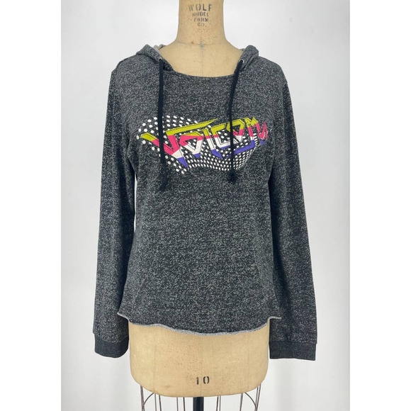 Volcom | Shirts & Tops | Volcom Gray Logo Hoodie Sweatshirt Knit Kids ...